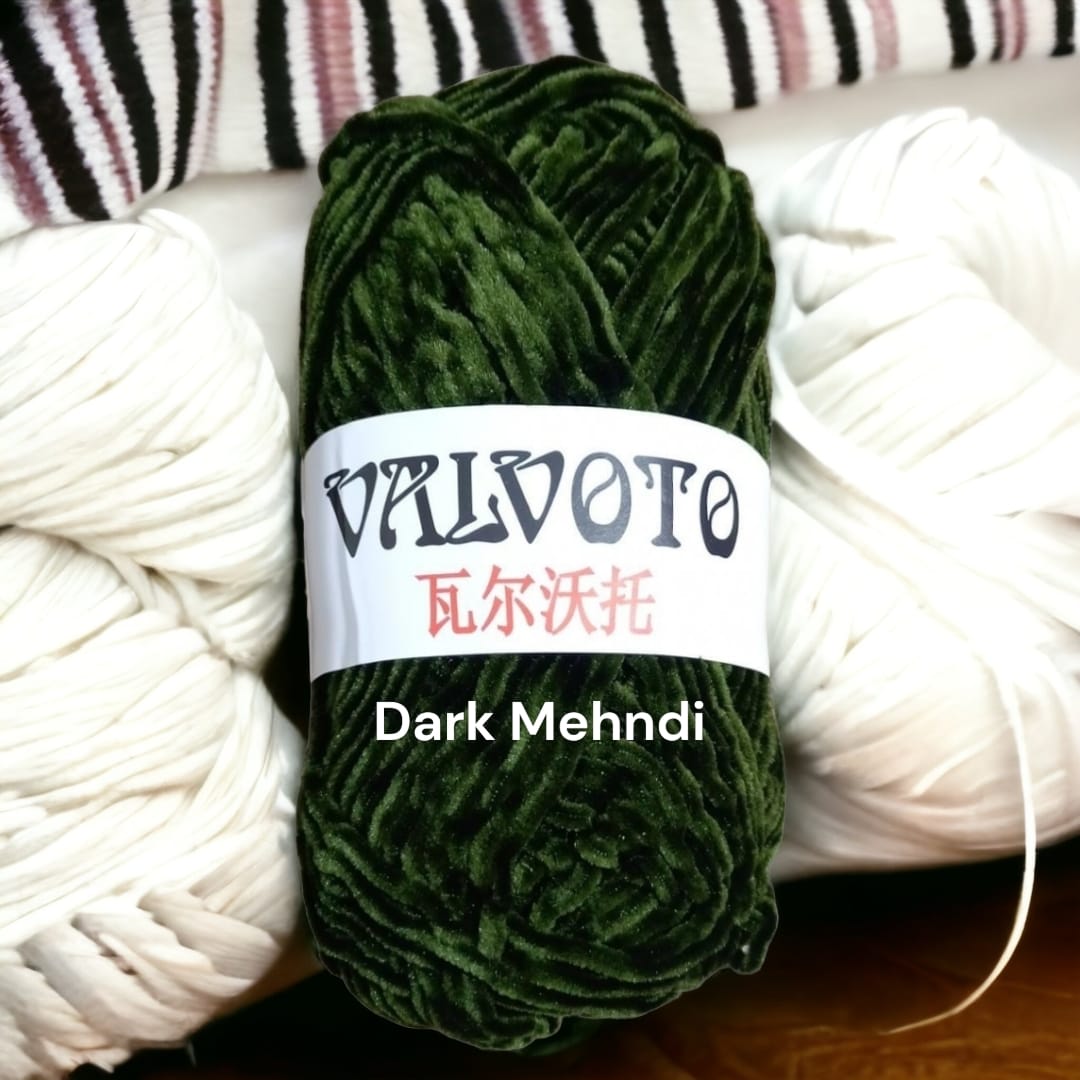 Valvoto Velvet Yarn | 75-80 grams in one Ball | Knitting Crochet 4-5MM ...