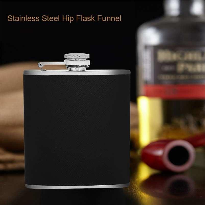 【VisioN Shop】Stainless Steel Hip Leather Funnel with Two Cups Set for ...