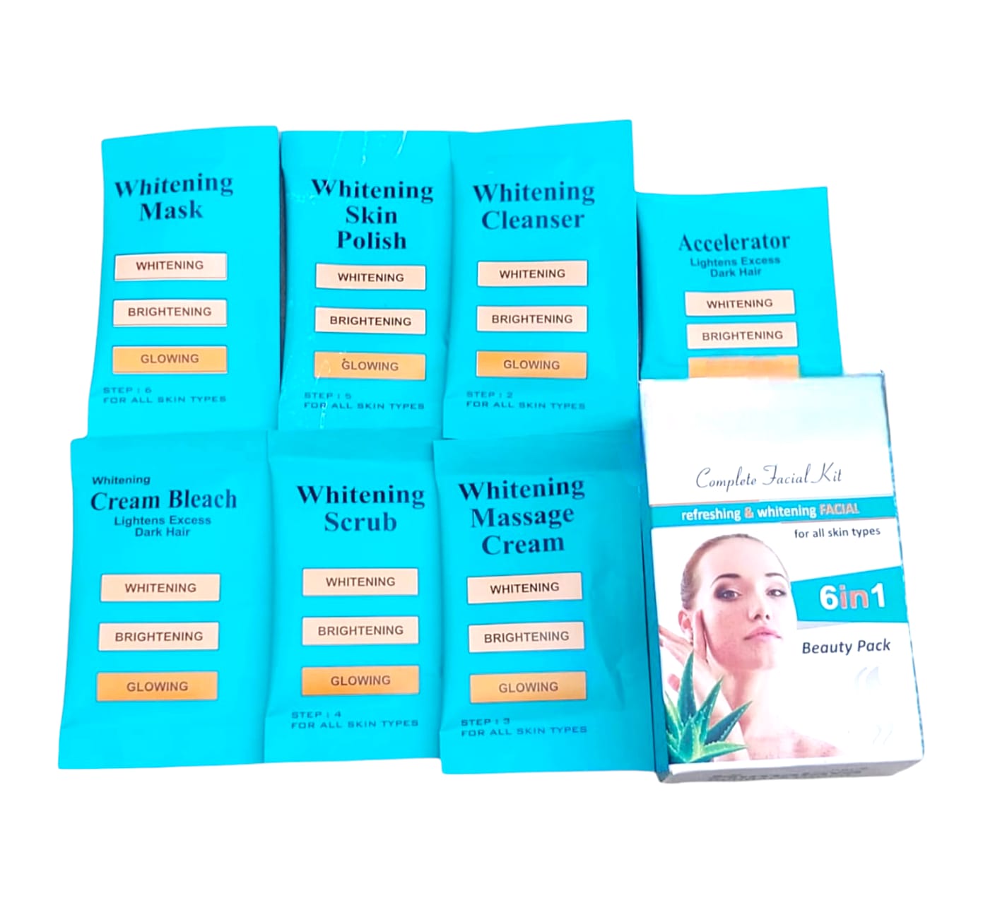 New 6 Steps Whitening Sachet Facial Kit | Daraz.pk