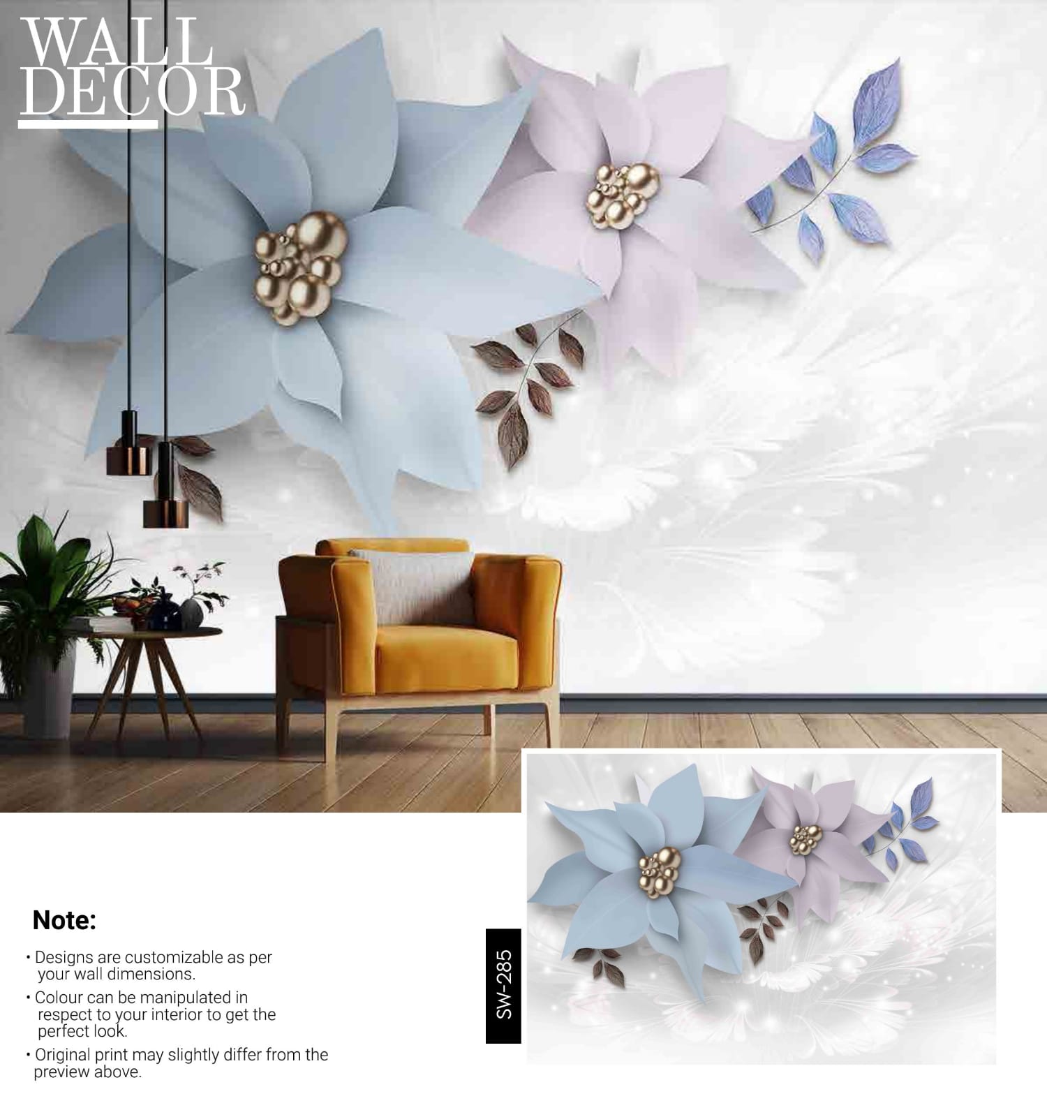 Wall Decor Wallpaper Room Decoration 3D Flex Wallpaper 8*10 Size | Daraz.pk