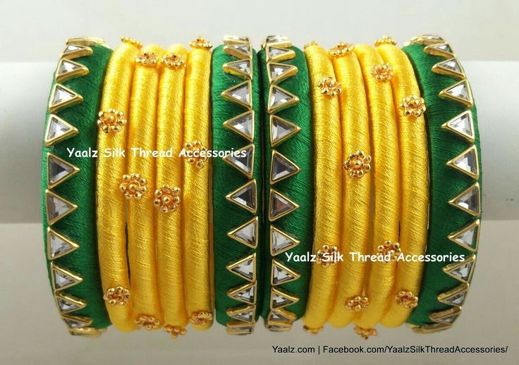 Handmade Silk Thread and Kundan Bangles/ bangles for girls and women in ...