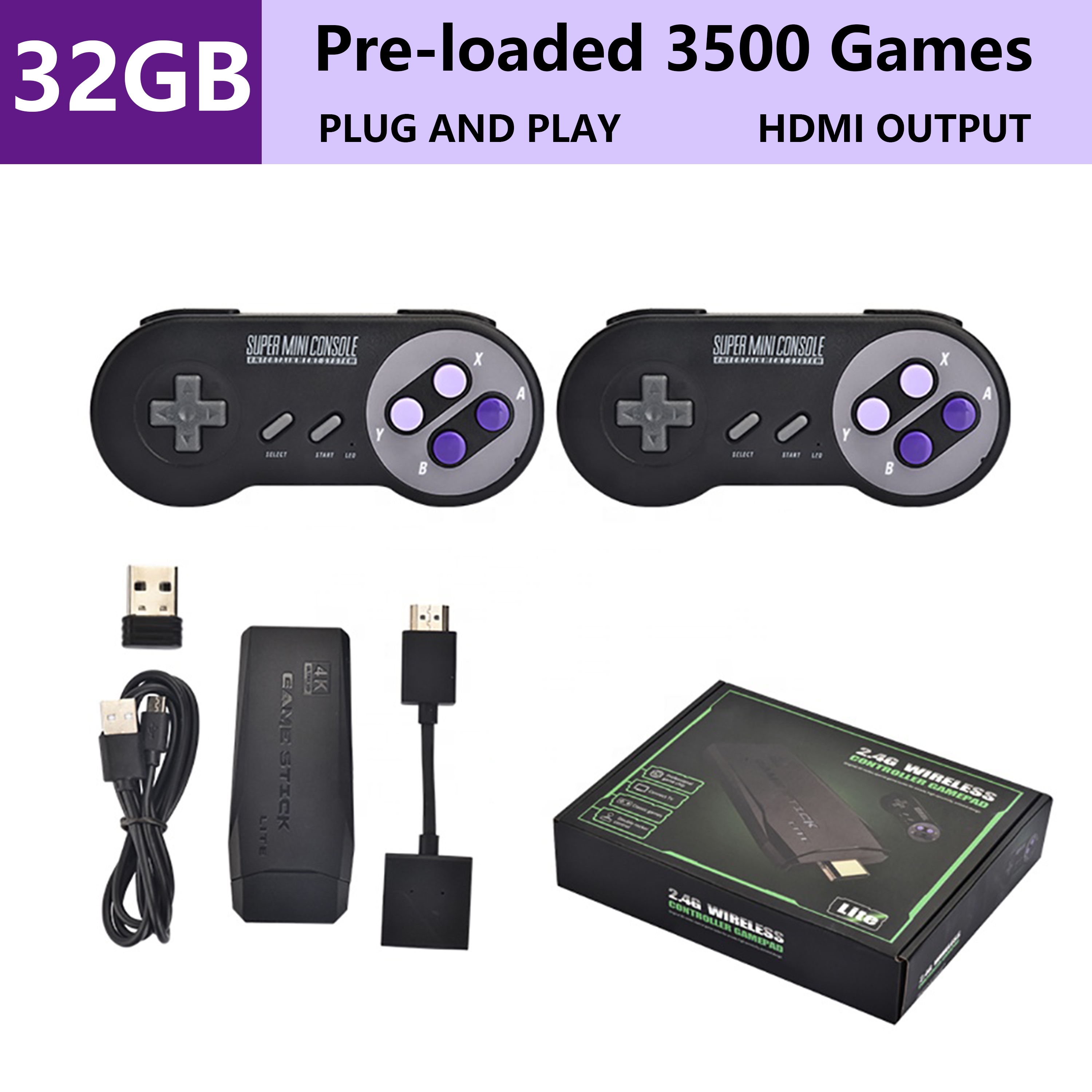 M8 Video Game Console Family 10000 Game Games Classic TV 2Pcs Gamepad ...