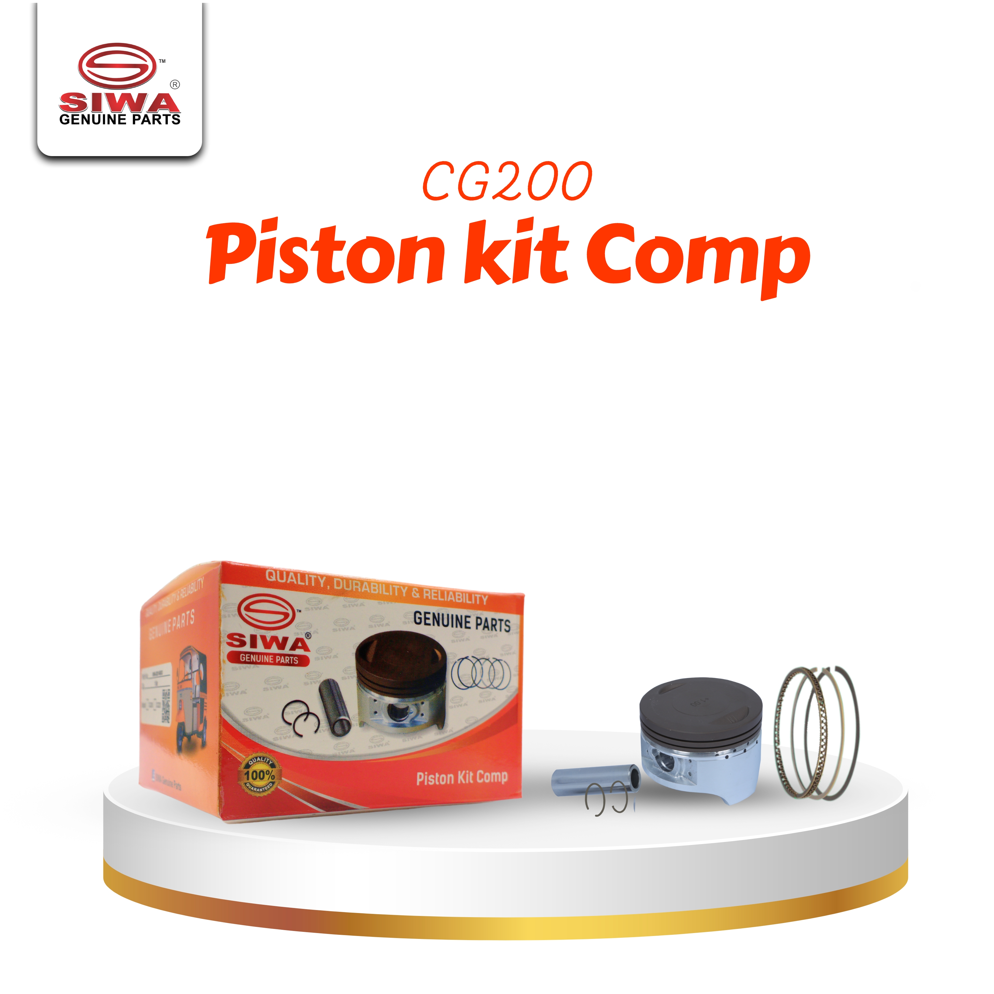 SIWA CG 200cc Piston Kit Complete Set Different Size .50 Genuine Piston ...