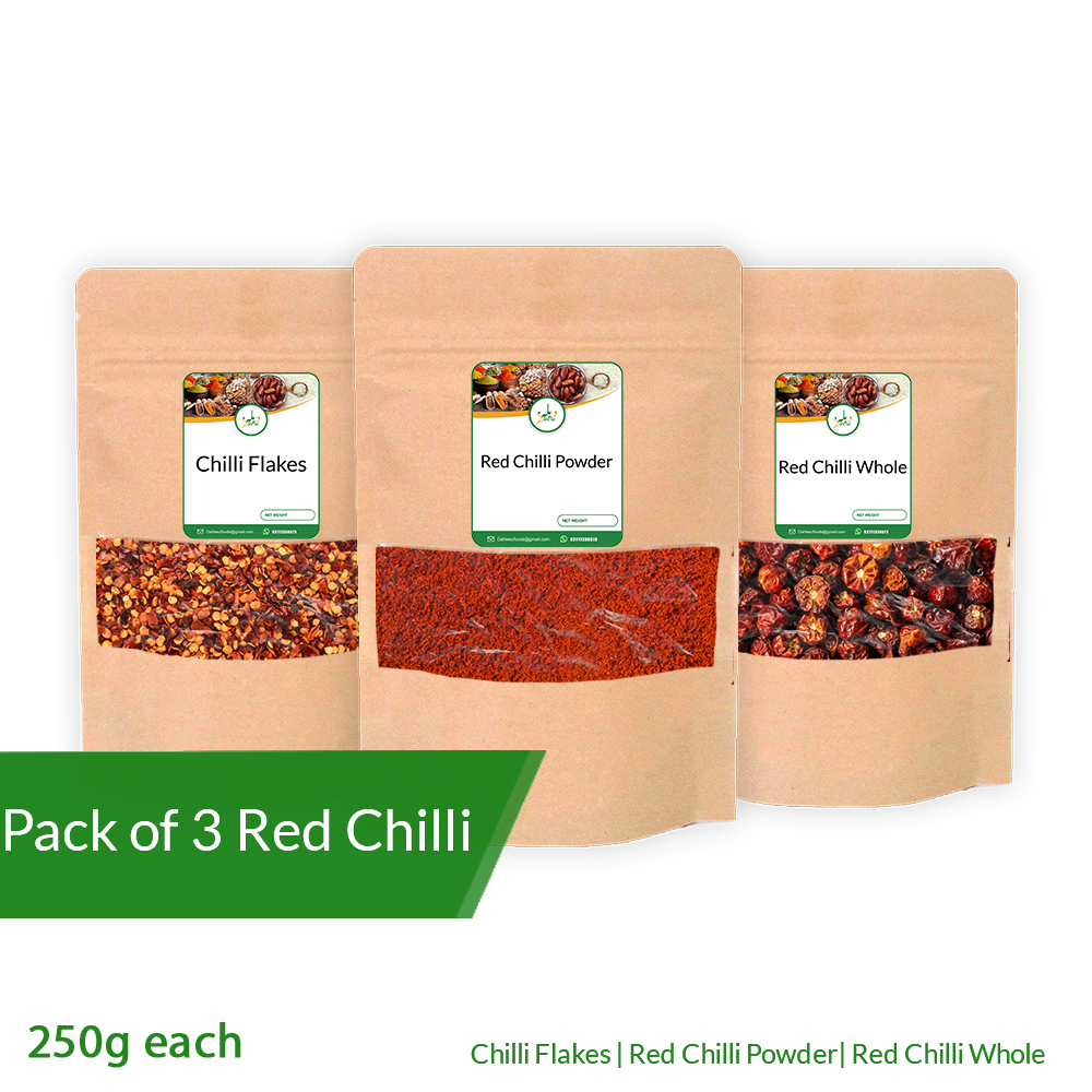 Pack 3 Red Chilli / Crushed Red Chilli / Red Chilli Powder / Red Chilli ...