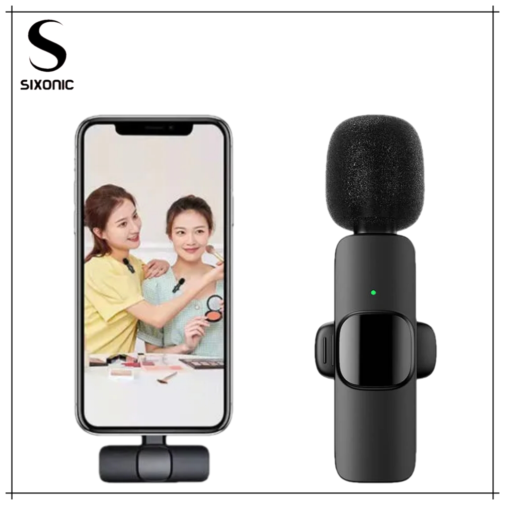 Sixonic 100% Original K8 Single / K9 Dual Wireless Microphone For Android Type C & Apple_iPhone ...