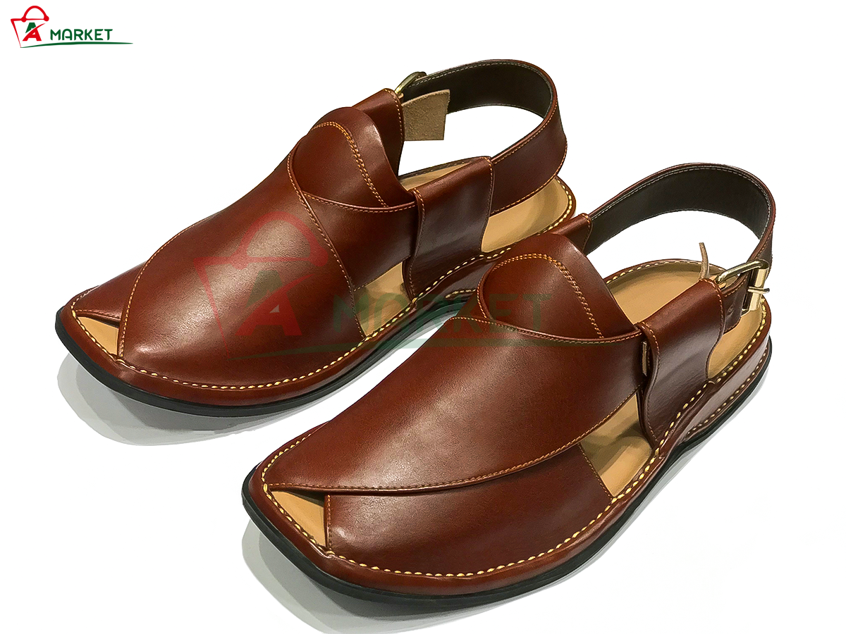 Peshawari chappal for men brown (GooGoo Design>Heel Stitch> Double Foam ...