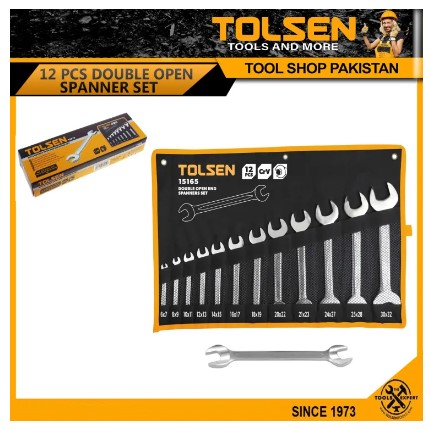 JS - 12 Pieces Double Open End Spanners Set TOLSEN | Daraz.pk