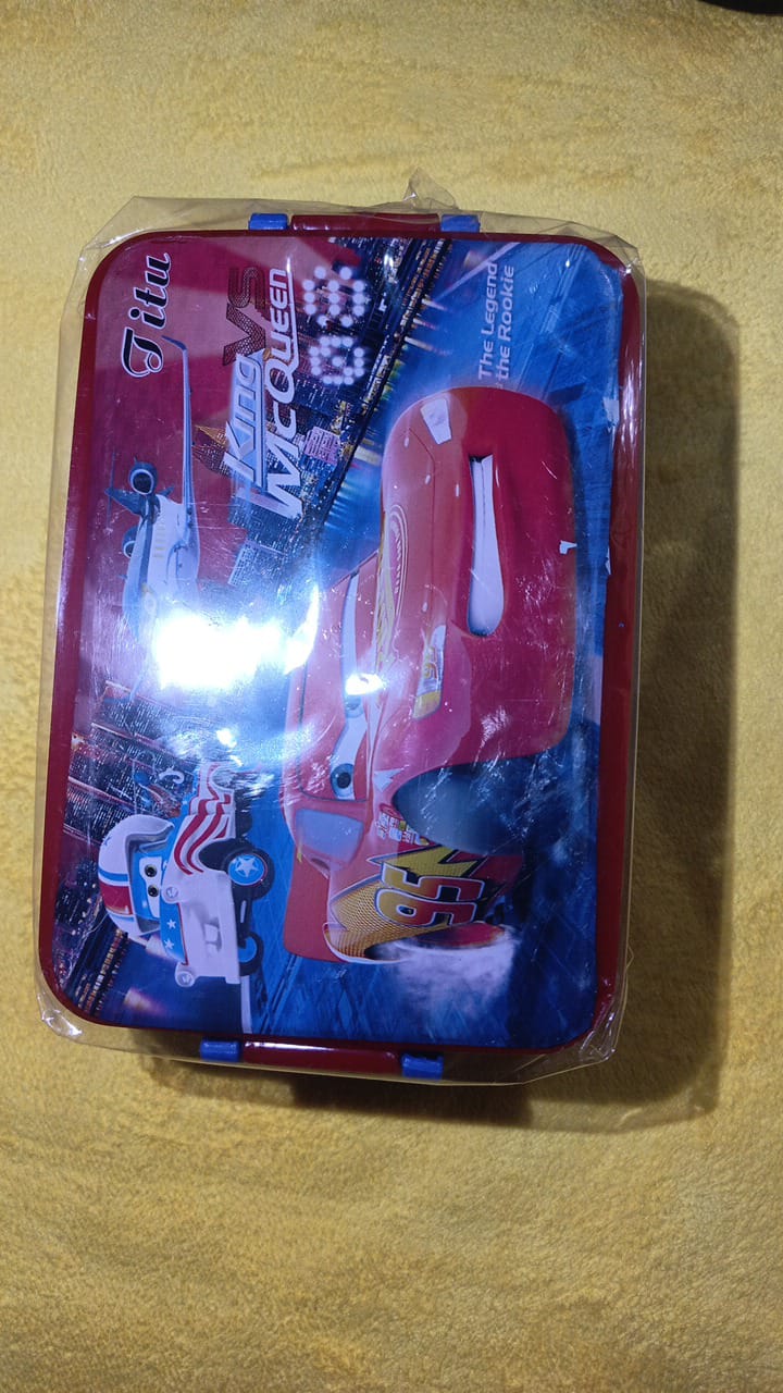 Lunch Box Unbreakable Plastic With Printed Characters Large Capacity ...