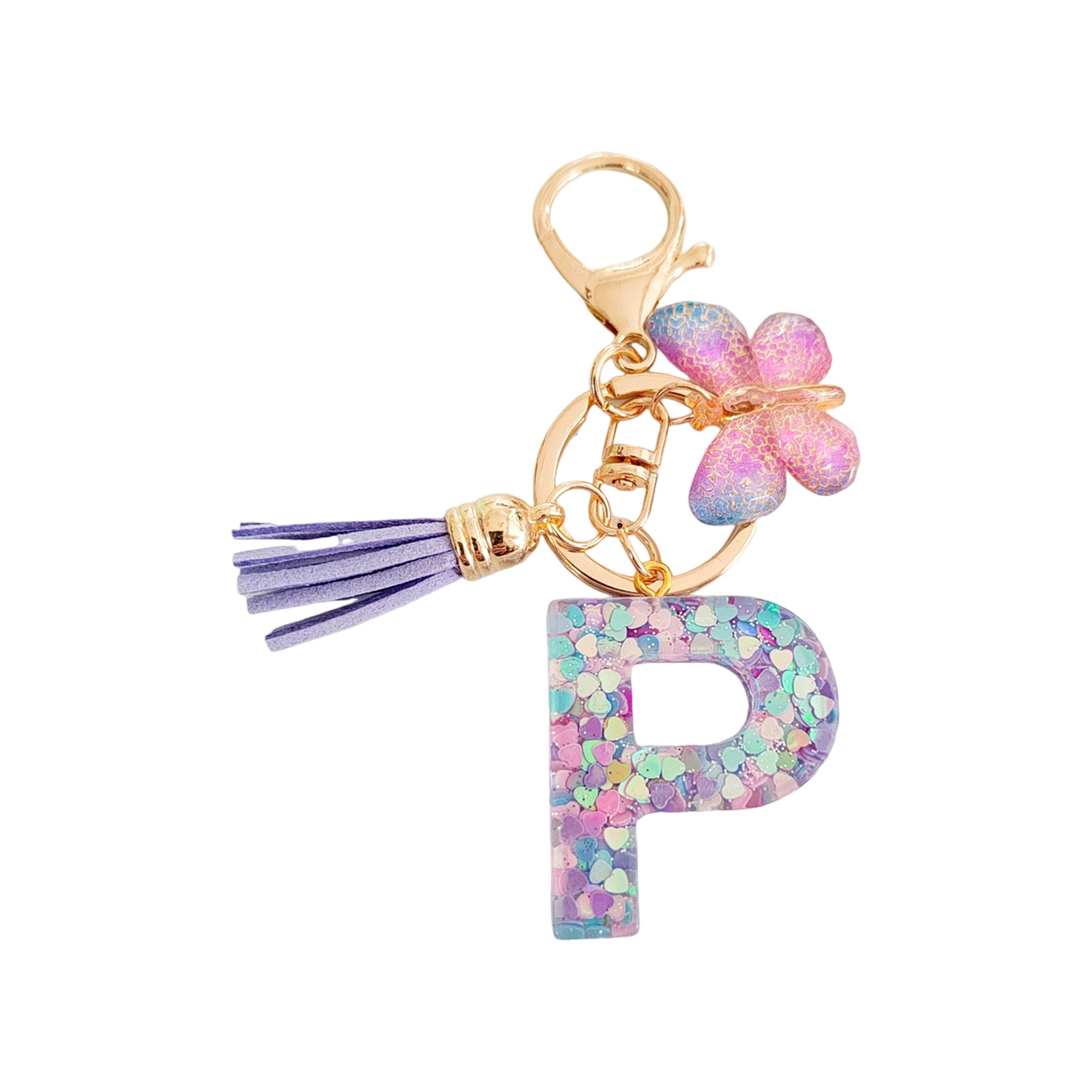 Keychain Pendant Personalized Purple Alphabet Keychain for Girls ...
