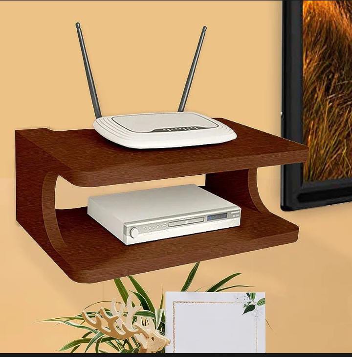 2 Layers Wall Mounted Shelf For Wifi Router, Phone, Decorative Items ...