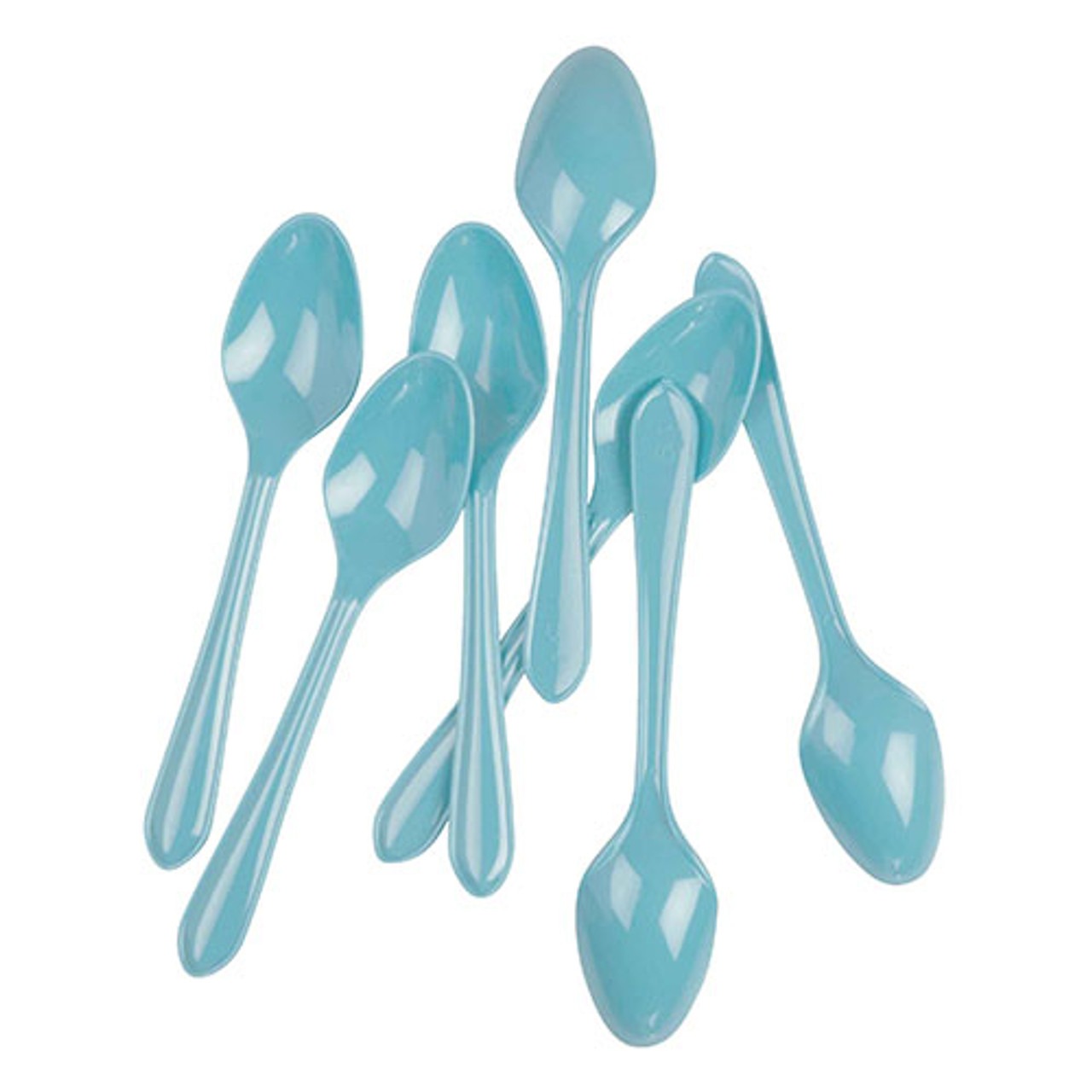 SKY BLUE COLOR SPOONS PACK OF 20 PLASTIC SPOONS | Daraz.pk