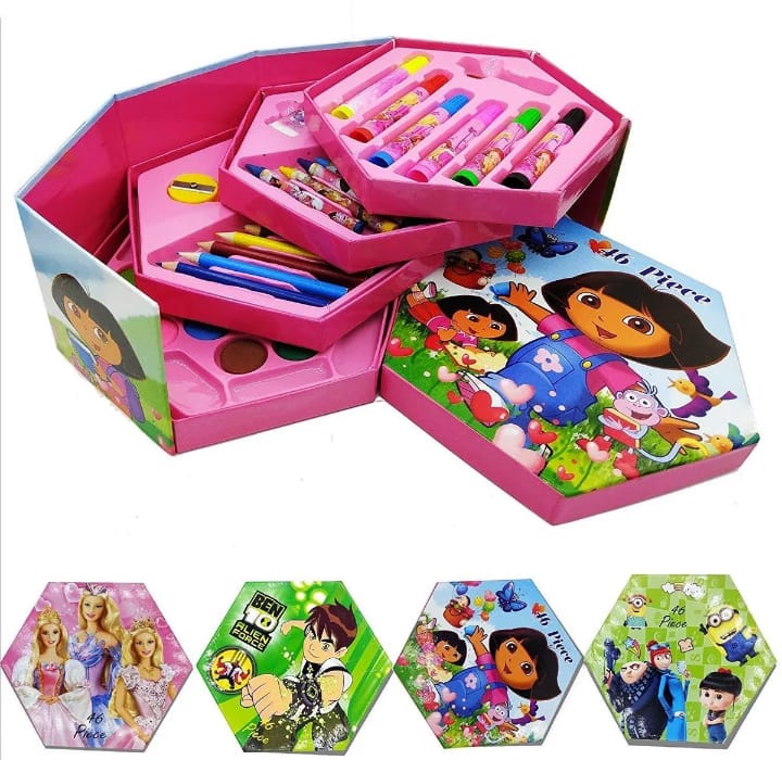 Multicolor Art Box Coloring Box Set Art Set Colour Kit 46 Pcs for Girls ...