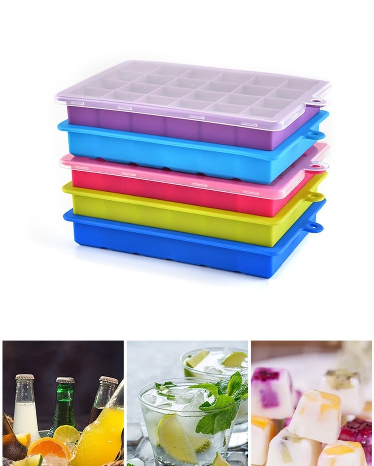 Silicone Ice Tray 24 Grids Ice Cube Maker Drink Tray Cube Chocolate ...