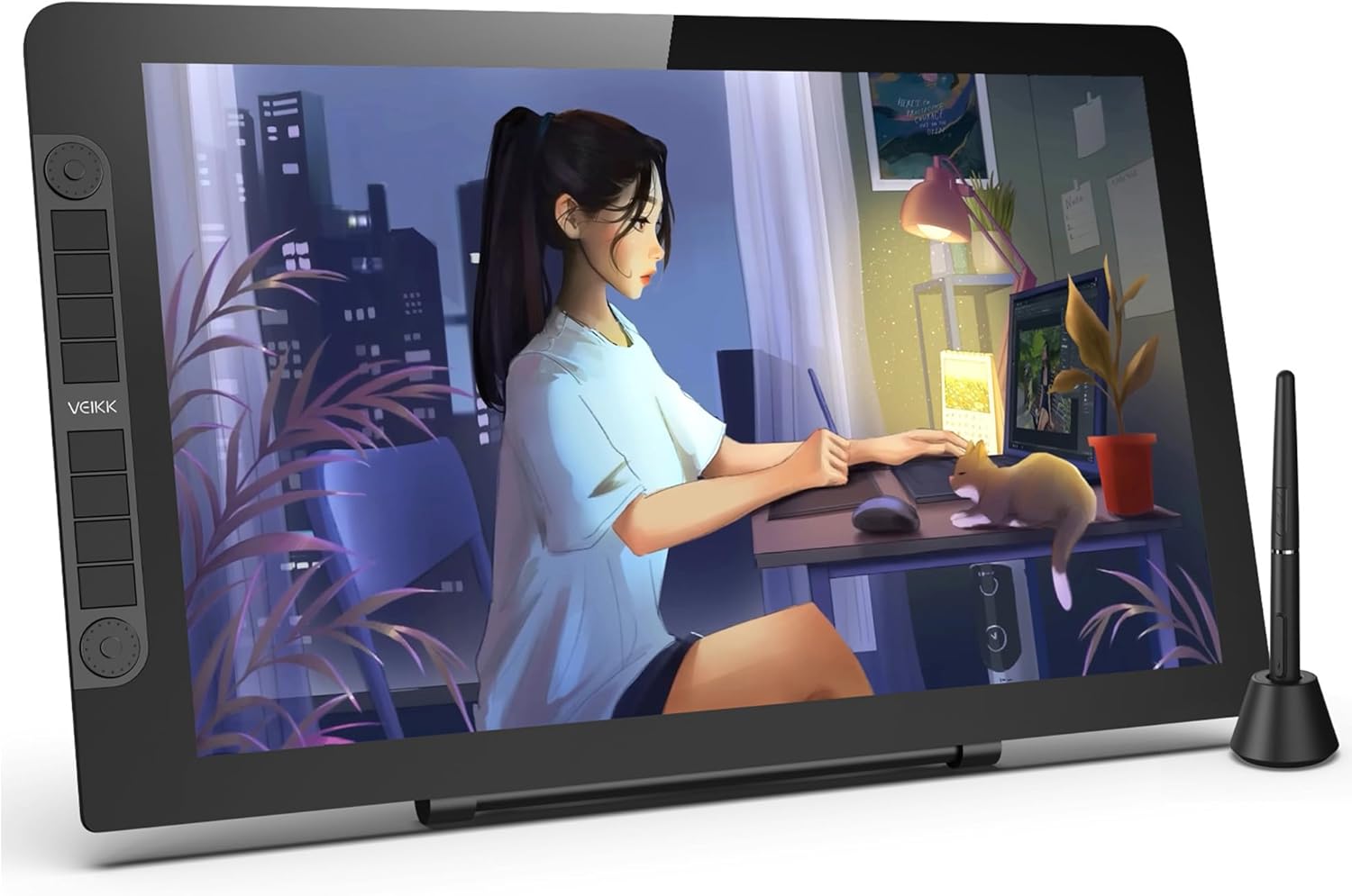 Drawing Tablet with Screen,VEIKK VK2200PRO Drawing Monitor,21.5 Inch ...