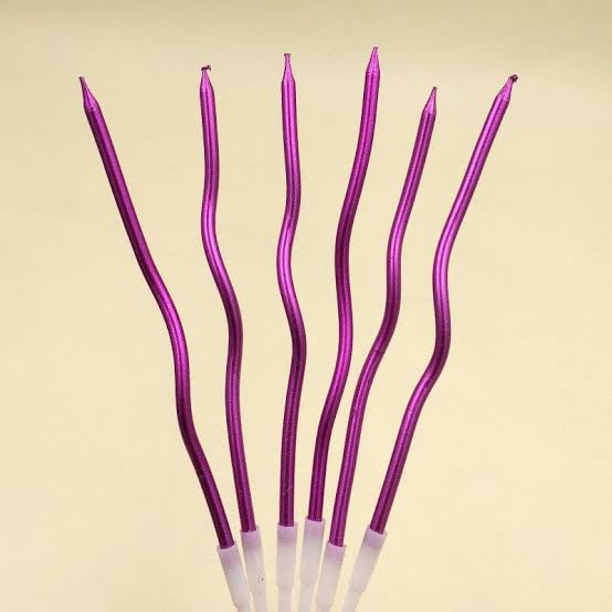 Curly Candle Pack of 6 Twisty Metallic Candles For Birthday Parties ...