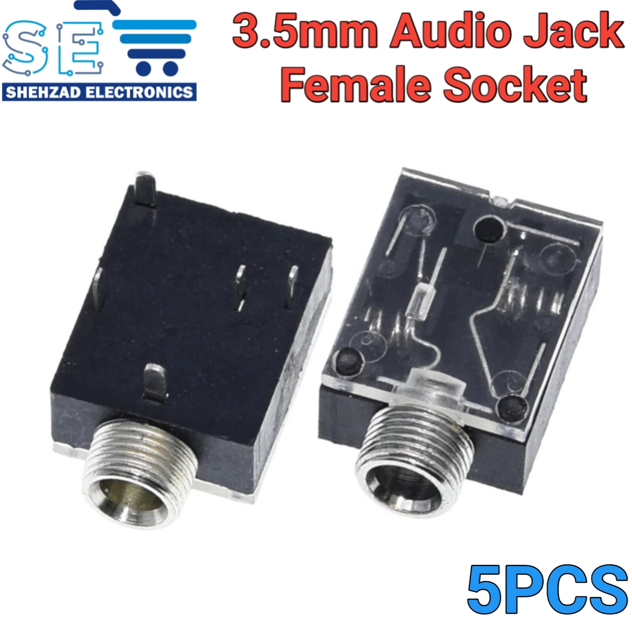 5PCS 3.5mm Stereo Audio Jack 5 Pin Female Socket | Daraz.pk