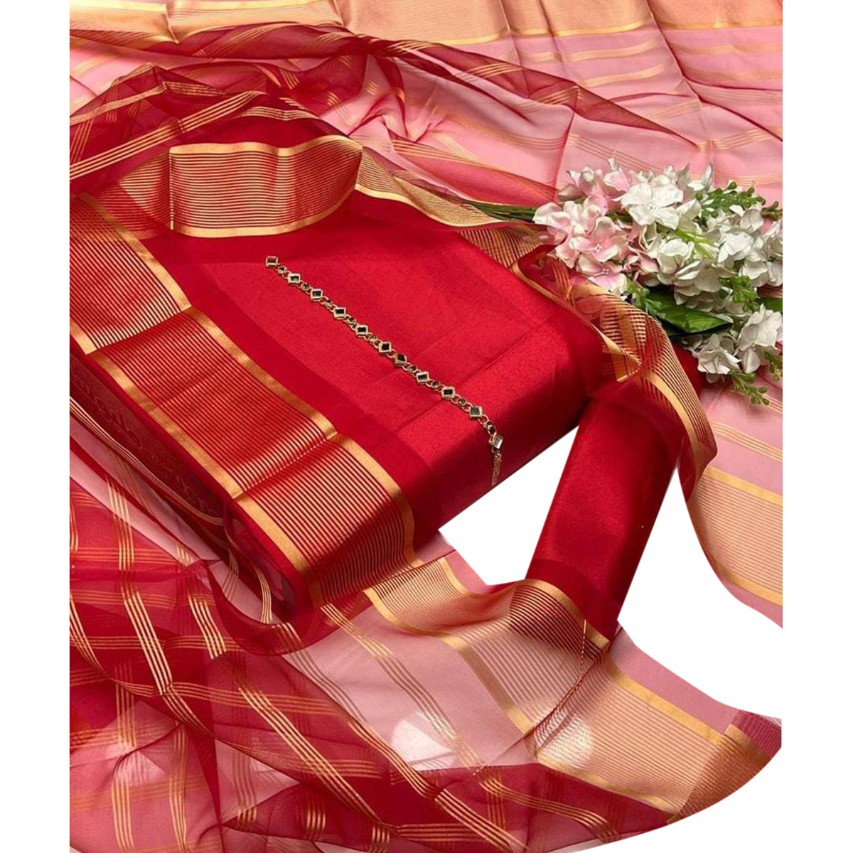 Rubika Fashion Most Hit Collection Unstitched 3 Piece Katan Silk Plain ...