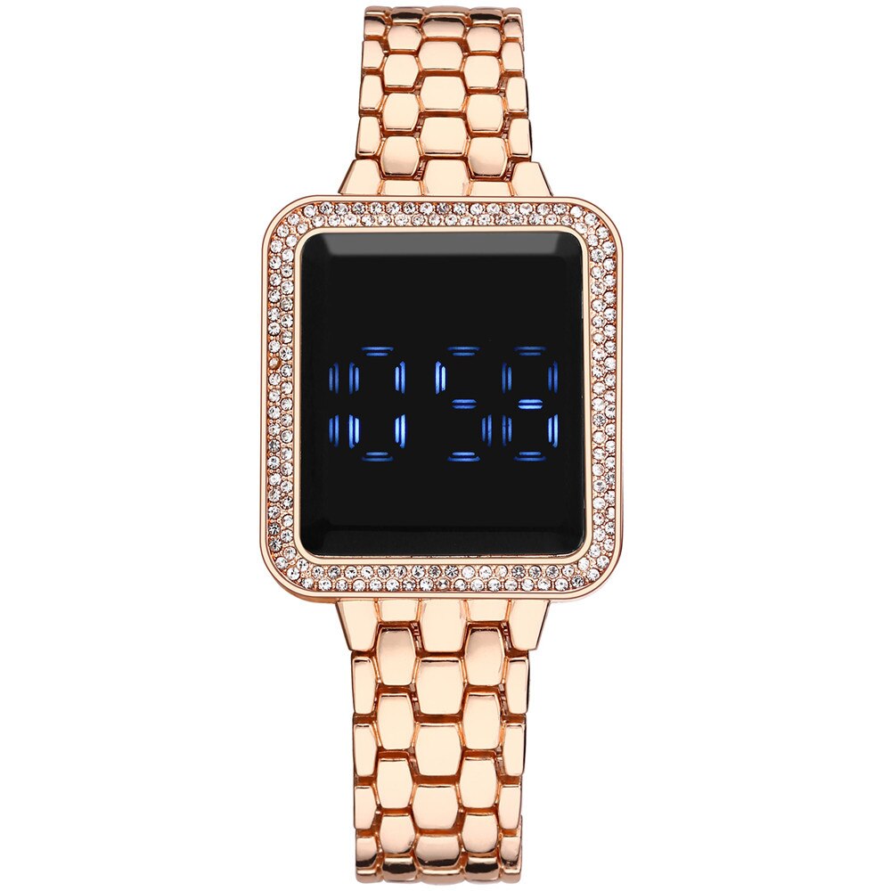 Fopul Mall Ladies Luxury Diamond Watch Steel Band Diamond Touch Screen ...