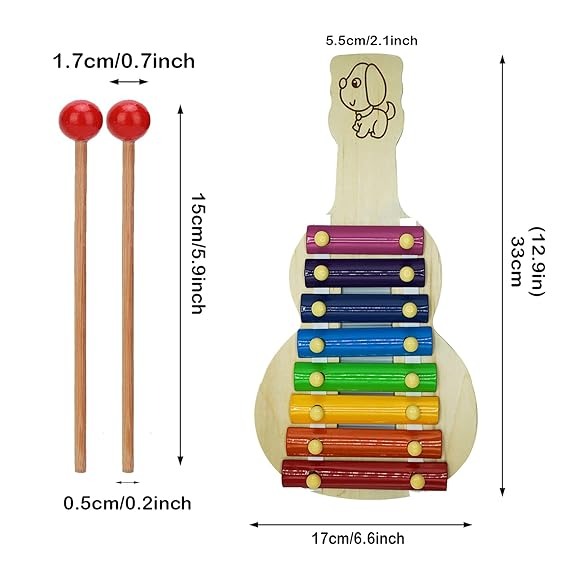 Xylophone for kids Guitar Shape Xylophone Wooden | Daraz.pk