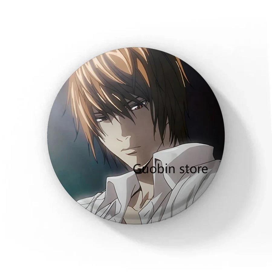 58mm Japanese Anime Death Note Enamel Pins Handmade Round Brooch L ...