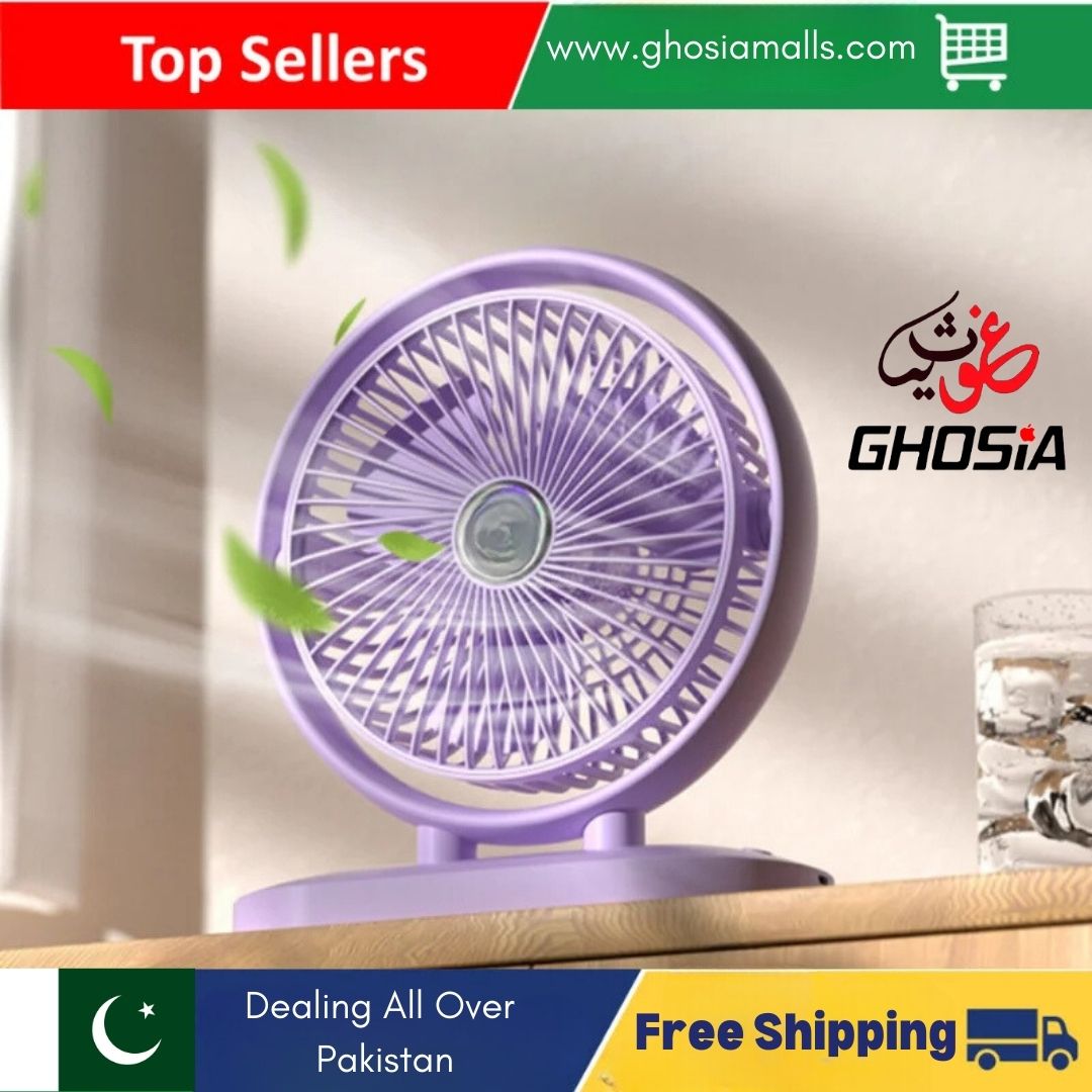 Portable Fan 180° Rotation Rechargeable Fan Multifunction 3 Speed ...