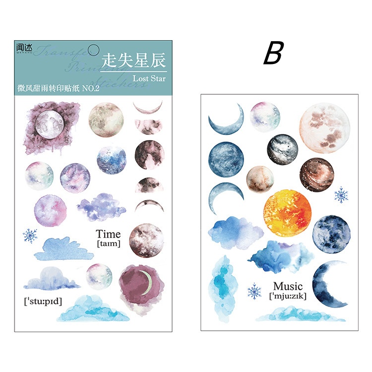 Panda Online 2 Pcs Breeze Natural Series Stickers Scrapbooking Transfer ...