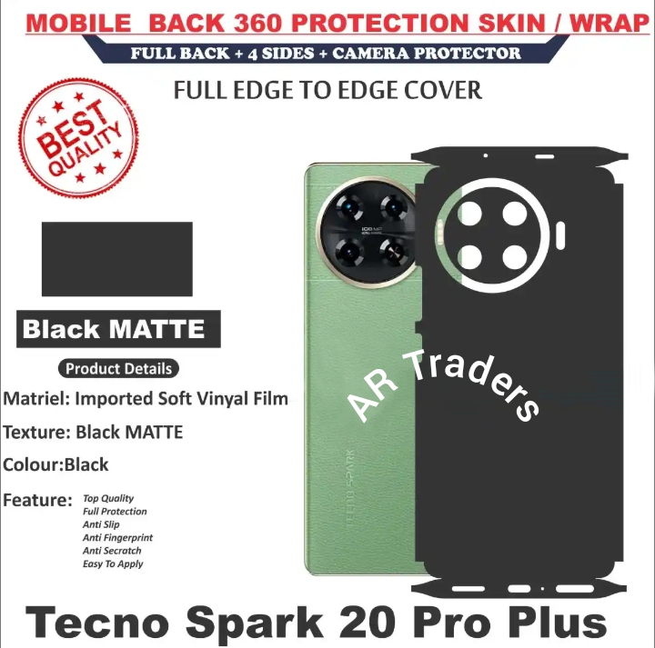 Tecno Spark 20 pro plus full Back 360 Protection skin wrap with sides ...