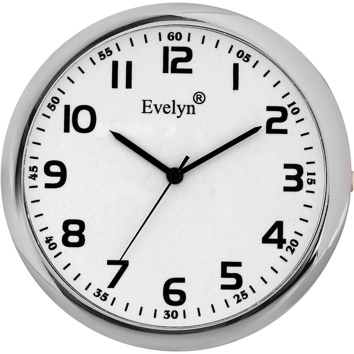 Analog Table Clock Classic Small Round Alarm Car Dashboard Time Desk ...