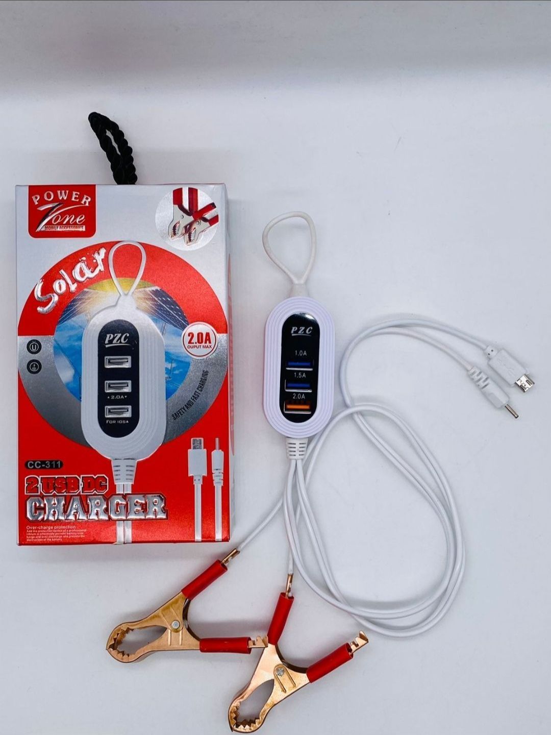 Power Zone Dc Charger Model CC-311 Clip Charger 3 into 1 2.0A | Daraz.pk