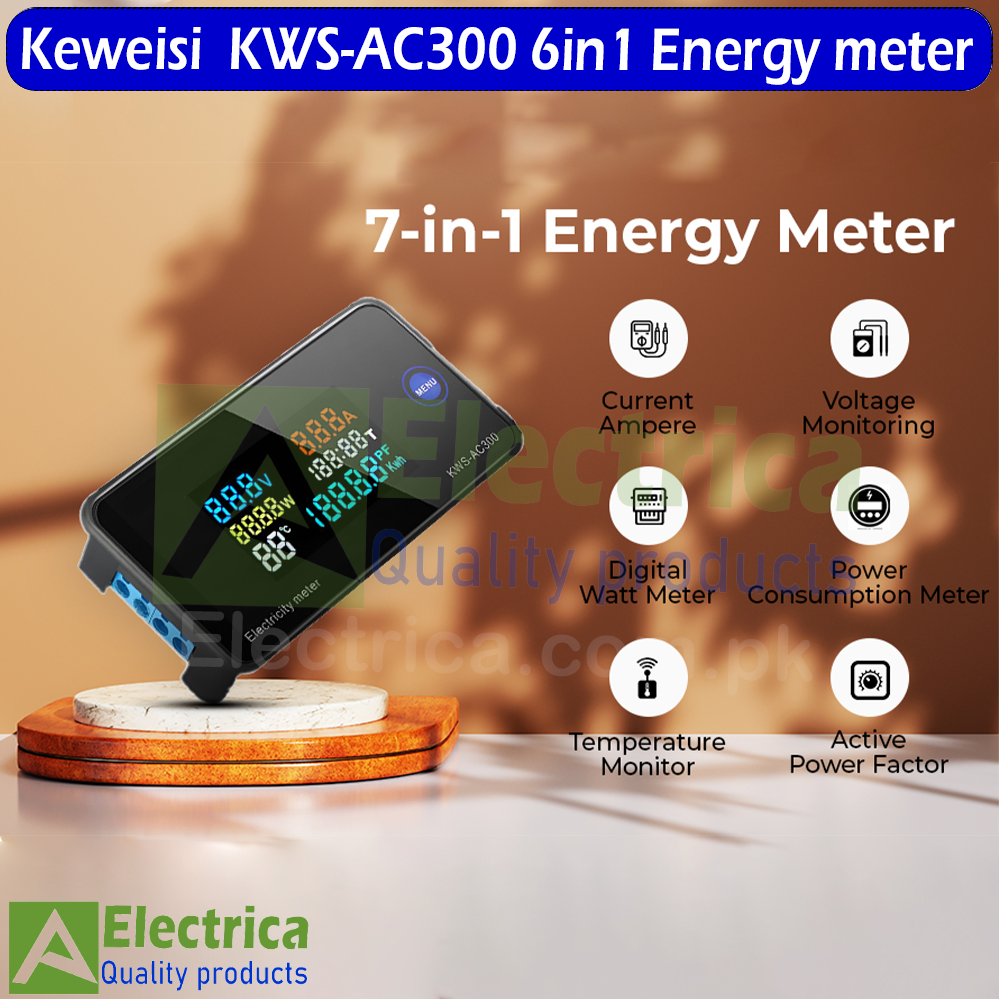 Keweisi KWS-AC300 7 in1 AC 50-300V 100A Digital Display Panel Meter Voltmeter Ammeter Power ...