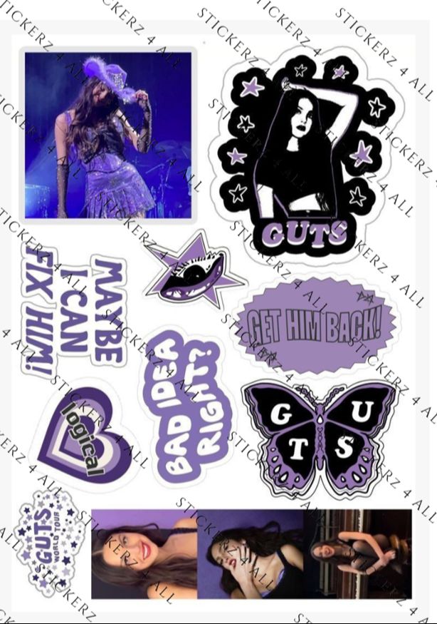 GUTS OLIVIA RODRIGO uncut sticker sheet A6 size cute handy journalling ...