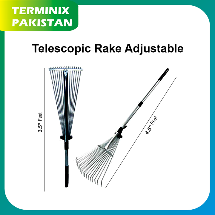 Telescopic Rake Adjustable Metal Rake Long Handle Leaf Rake . Most ...