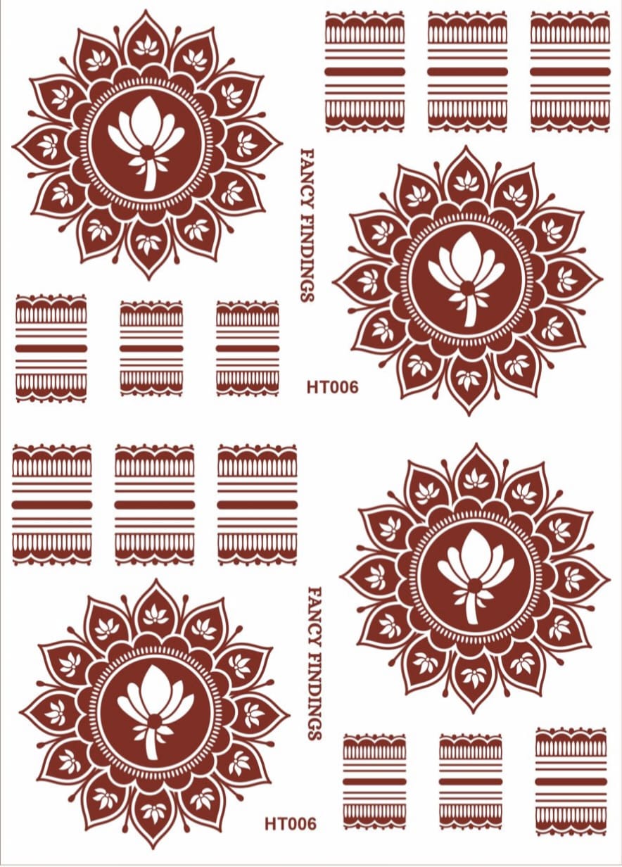 Fashion Stickers Temporary Water Proof Henna Tattoos/ Mehndi Stickers ...
