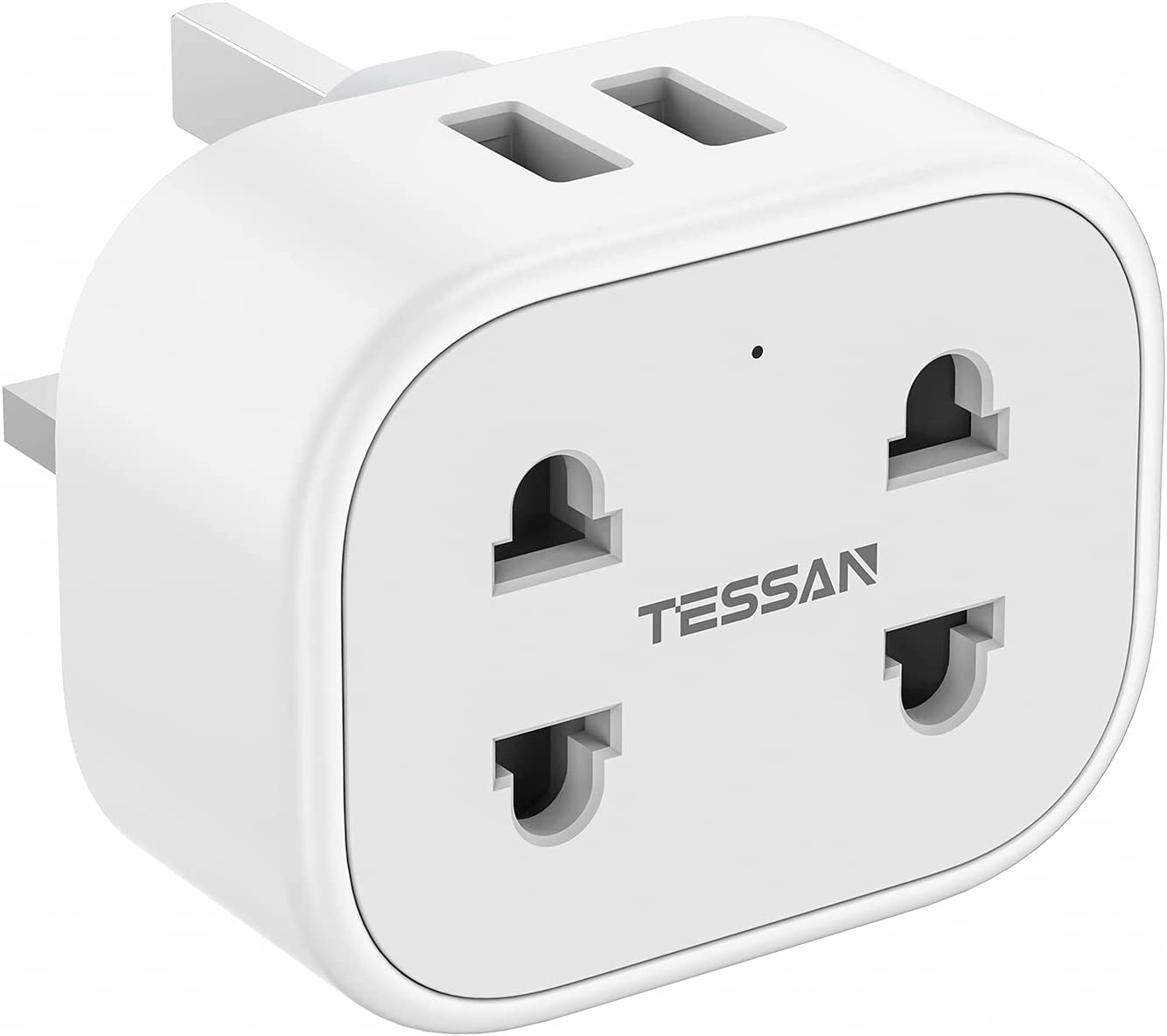 TESSAN Shaver Adapter Plug UK with Double USB, 2 Pin to 3 Pin Power ...