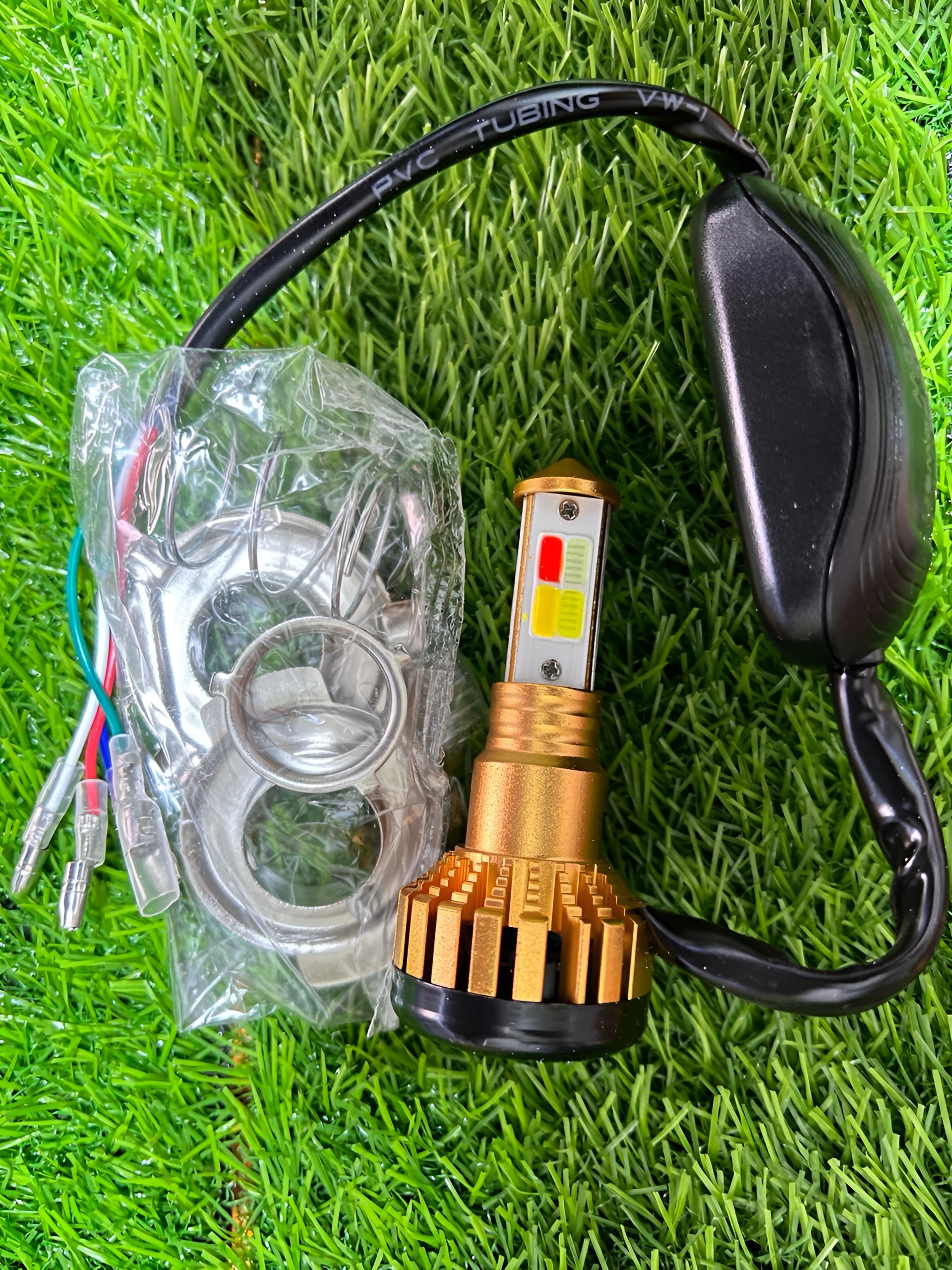 bike led headlight 4 IN 1 WARM/WHITE/YELLOW/blue +flasher FOR HONDA 70 ...