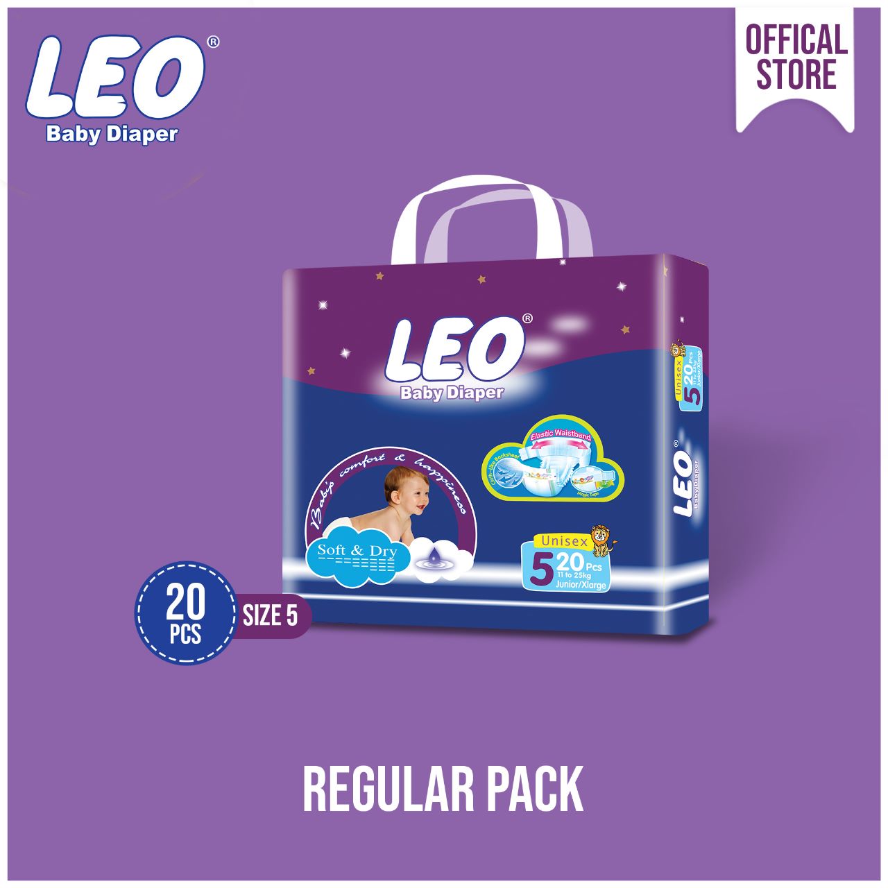 Leo Regular Pack Baby Diaper - Size 5, X-Large - 20 Pcs | Daraz.pk