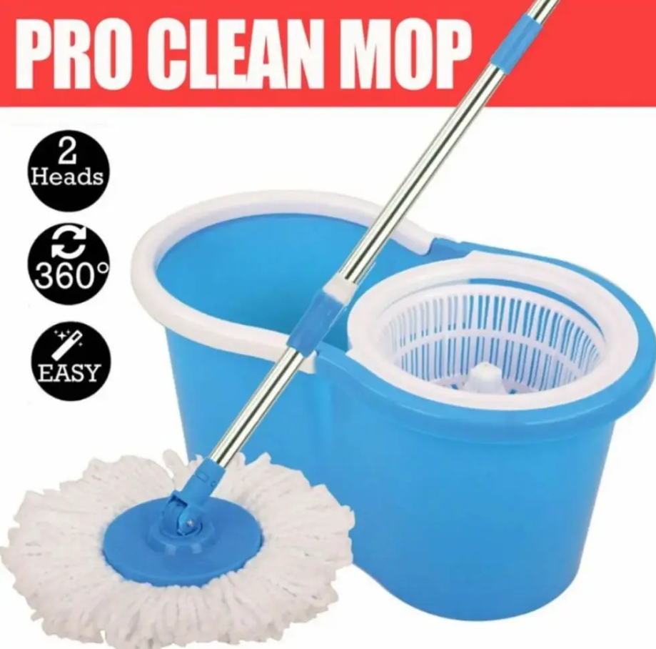 Rotating Spin Mop 360 with Bucket & Wheels - 01 Microfiber Cloth Refill ...