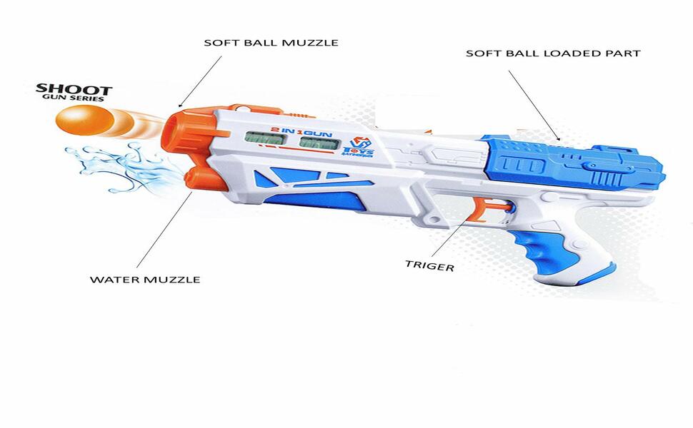 2 in 1 Magic_Blaster_Gunz with Soft Eva_Balls and Water Shooting_Magic ...