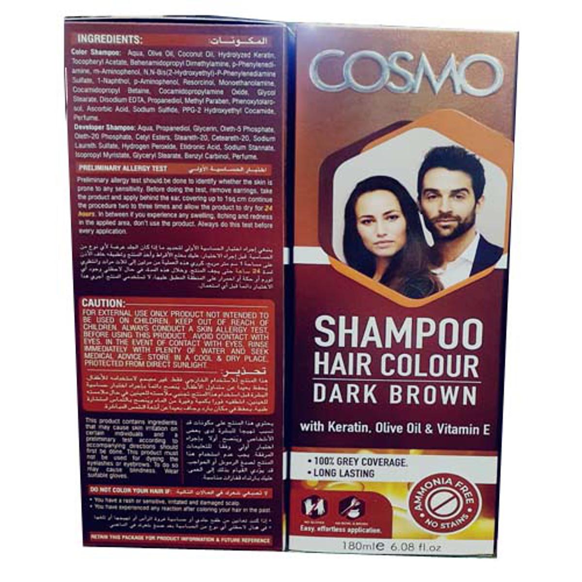 Cosmo Hair Color Shampoo 200 Ml Dark Brown | Daraz.pk