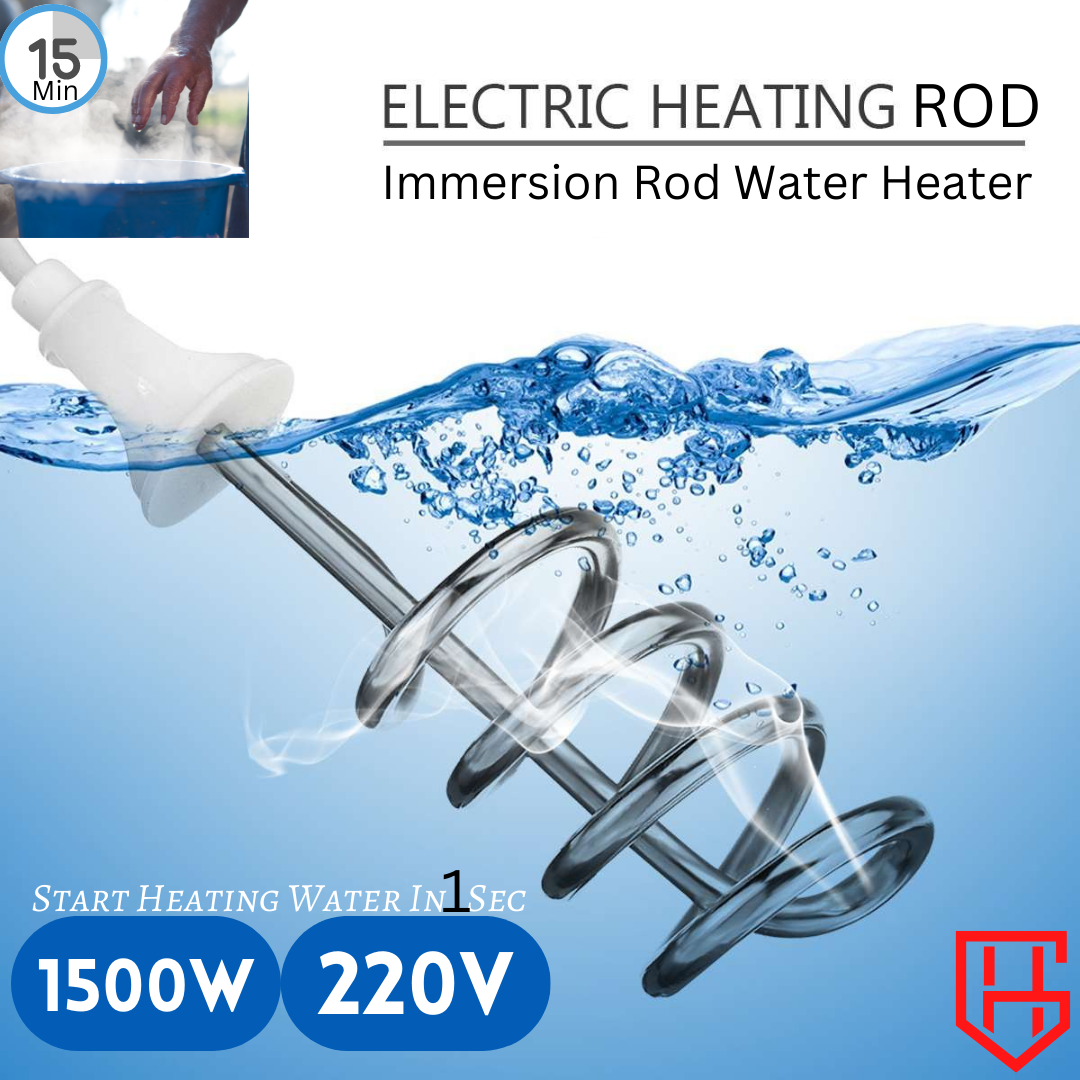 Immersion Water Heater Rod 1200W/1500W Portable Electric Water Heater ...