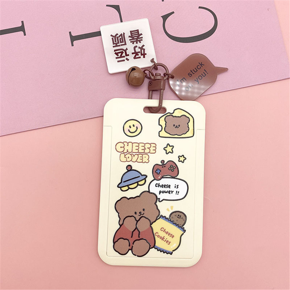 Cute Cartoon Bank ID Credit Card Holder Students Bus Card Case Lanyard ...