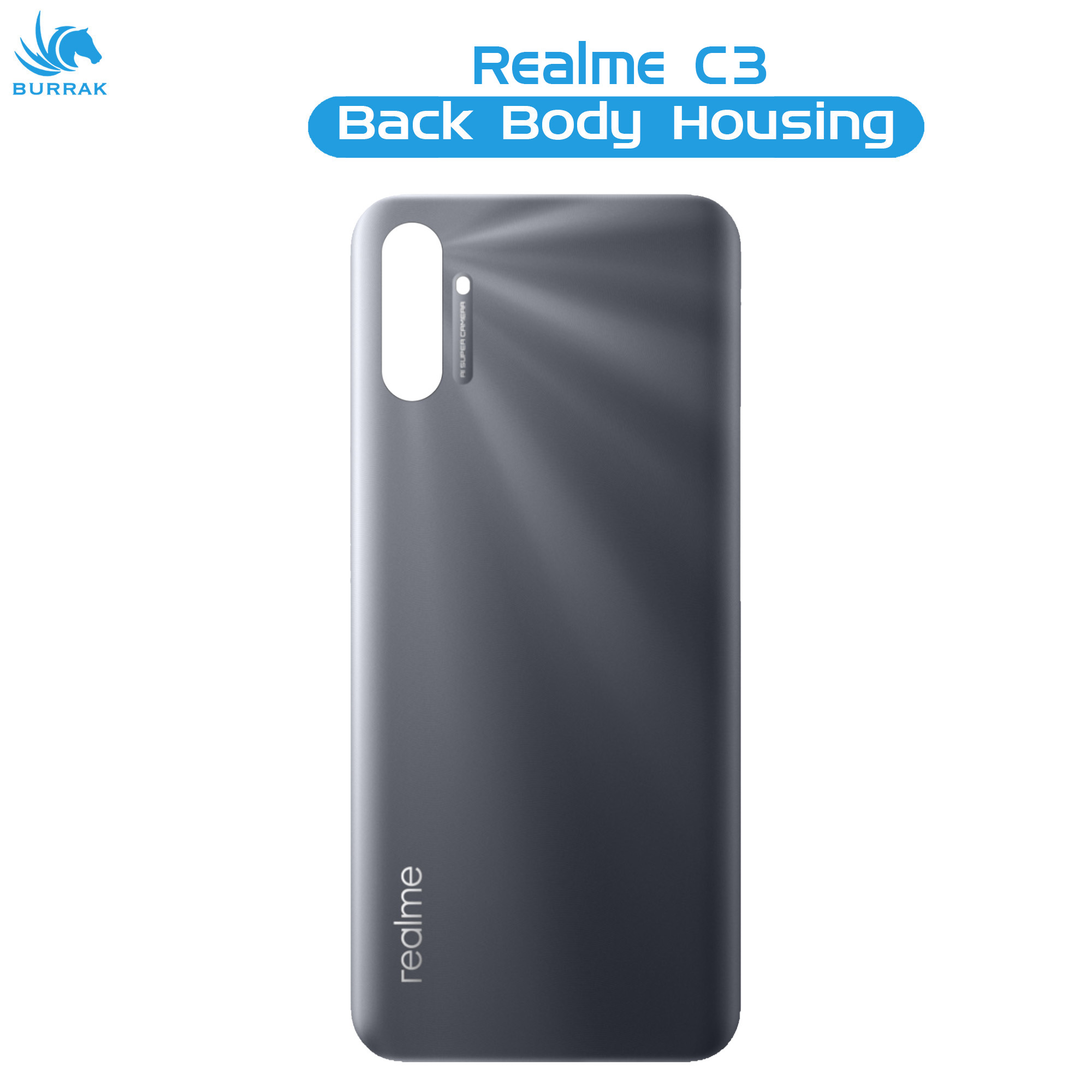 Realme C3 Rear Back Body Casing Housing Replacement Battery Back Door ...
