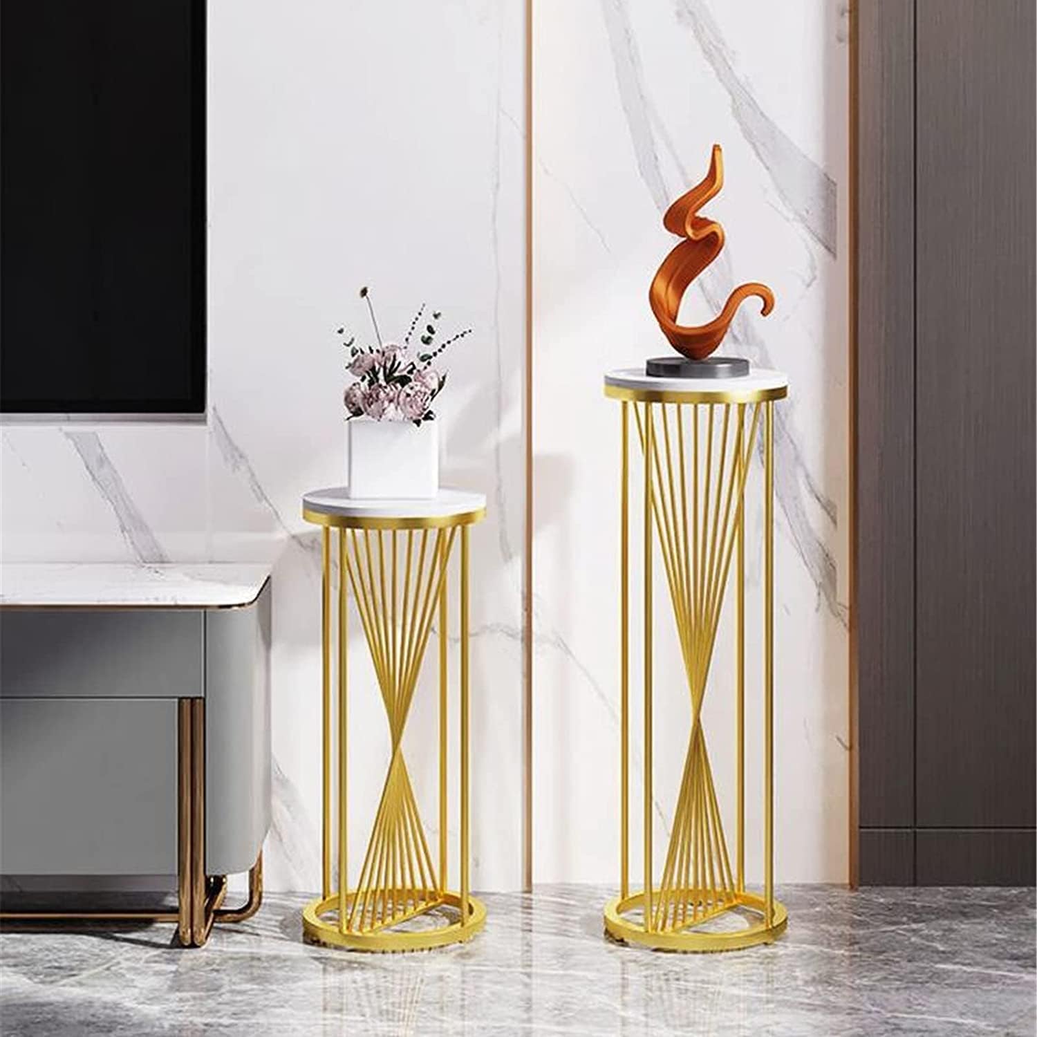 New modern design side table Crafts Round wooden Top Side Tables, Tall ...