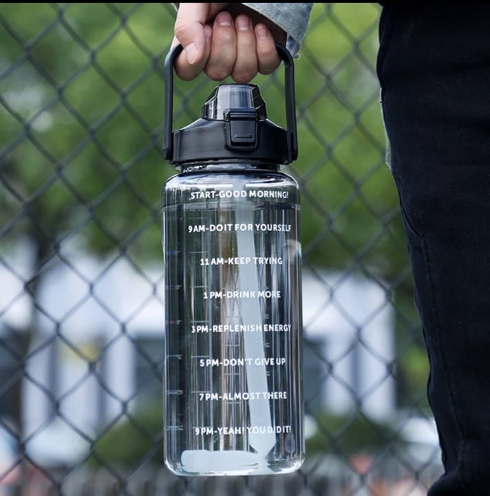 2L Portable Large Capacity Water Bottles Fitness Water Jug With Time ...