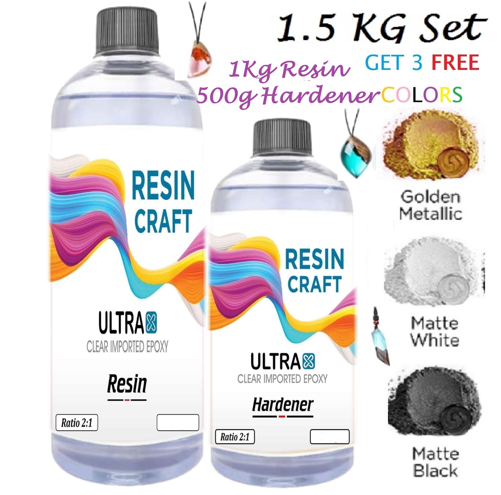 Resin Craft Crystal Clear Epoxy (120g-225g - 825g 1.5Kg ) Pure for Art, Craft & Coating Delivery ...