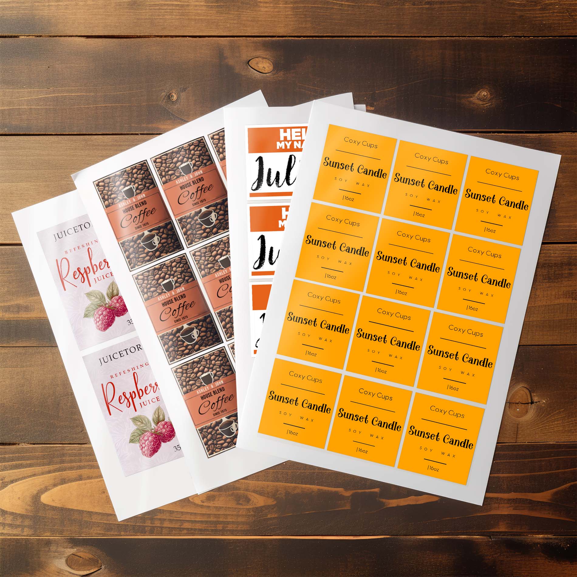 Custom Logo Stickers Labels | Rectangle Sheet Labels | Customized ...