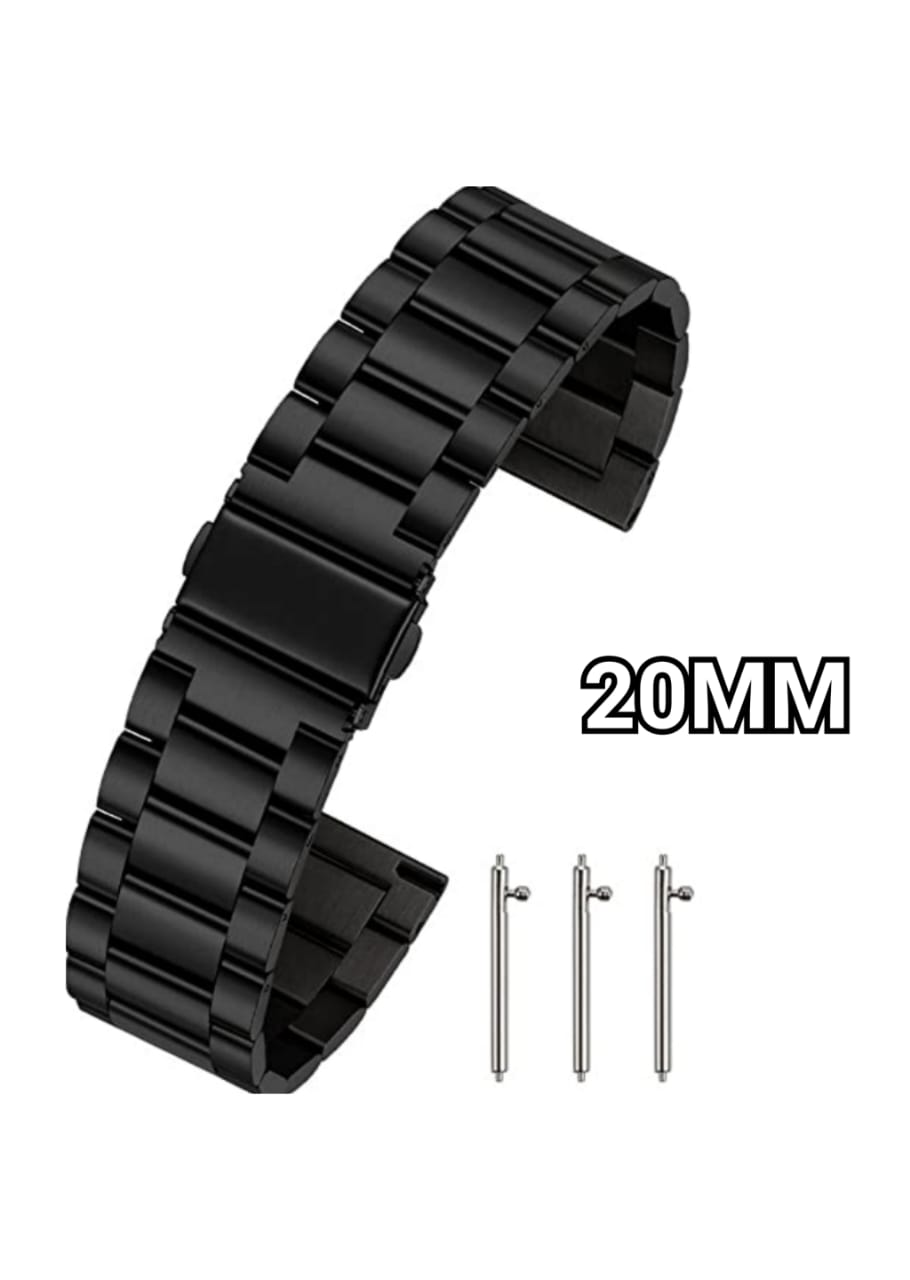 20mm Stainless steel chain straps Black | Daraz.pk
