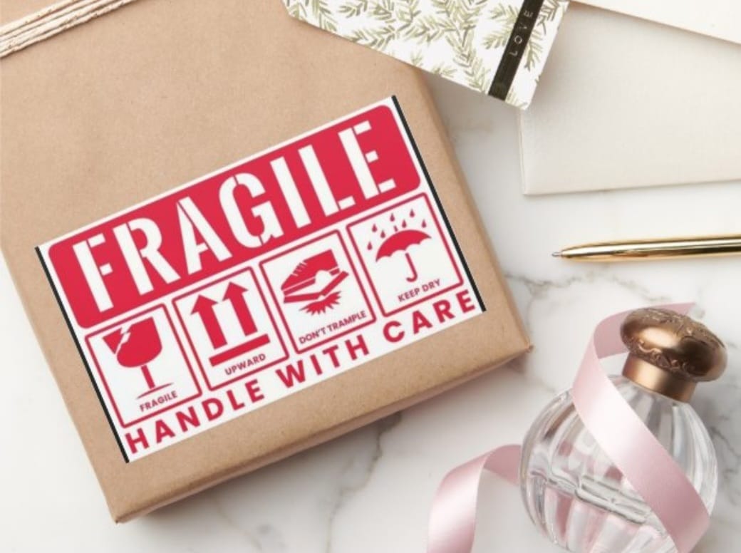 Handle With Care Fragile Stickers for Products Packaging | Daraz.pk