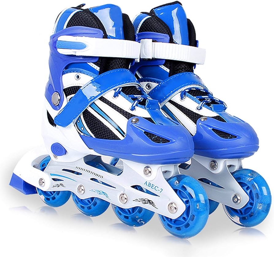 ADJUSTABLE INLINE SKATE SHOES ROLLERS FOR BOYS GIRLS 4 WHEEL SKATE ...