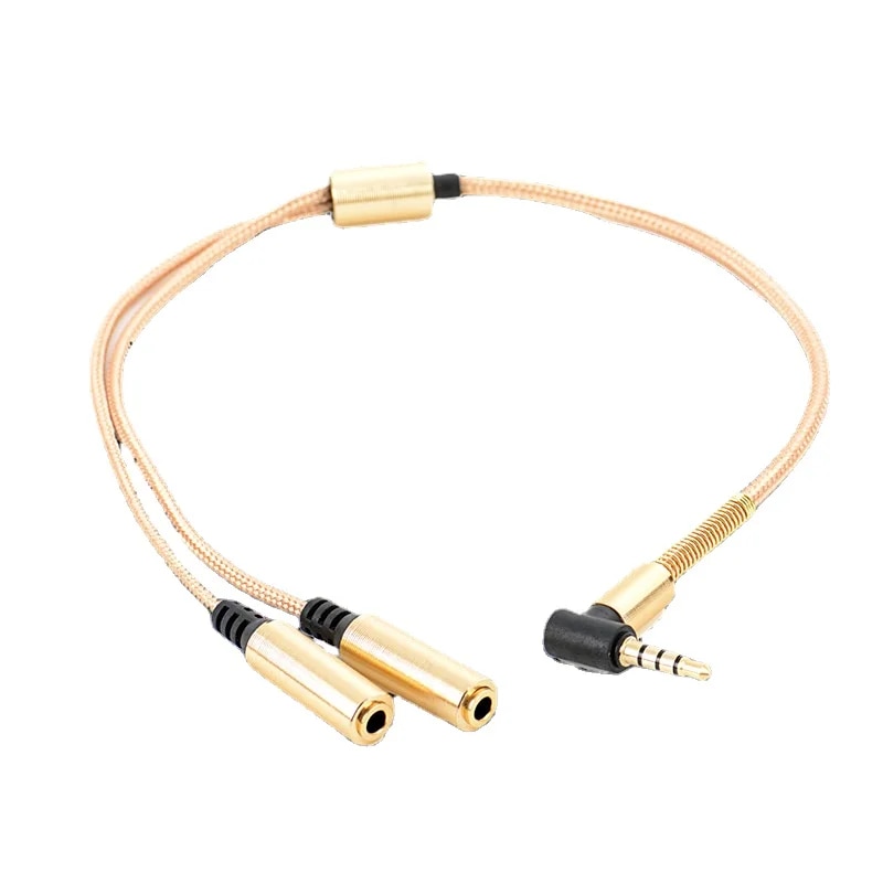 3.5mm Audio Stereo Y Splitter Cable 90 Degree Right Angle 3.5mm Male To ...